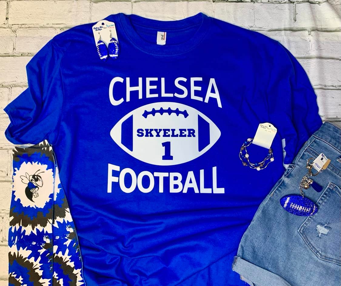 Chelsea Football Personalized Name and Number Shirt - Crafting with Brandy
