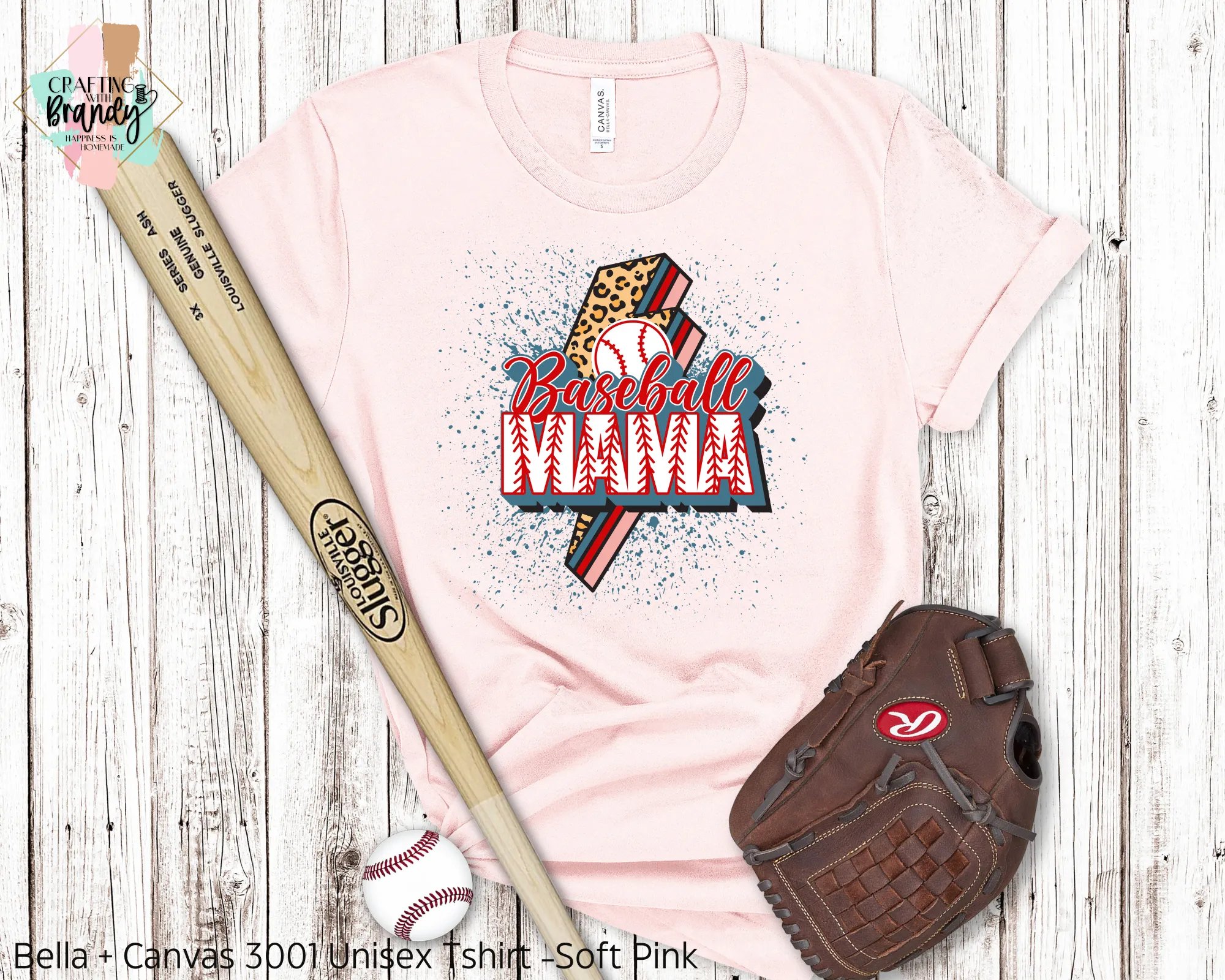 Baseball Mama Lightning Splatter Shirt - Crafting with Brandy