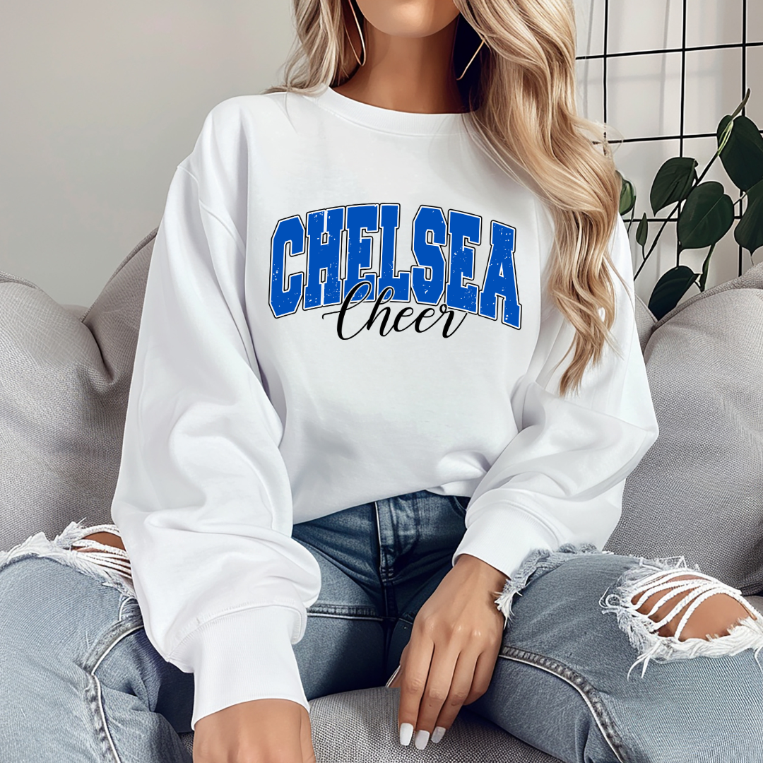 Chelsea Cheer Distressed Sweatshirt - Crafting with Brandy