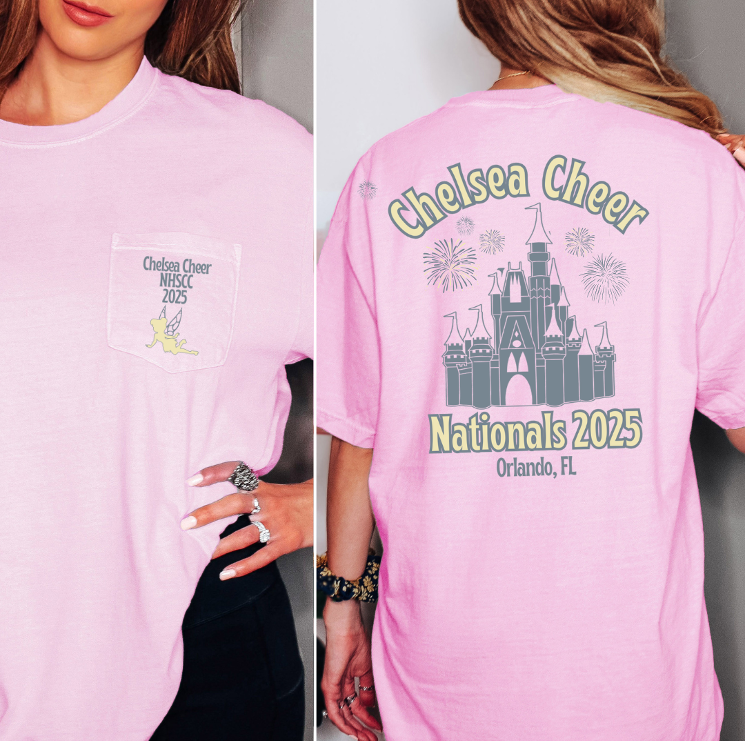 CHHS Chelsea Cheer Nationals 2024 Pocket Tee - Crafting with Brandy