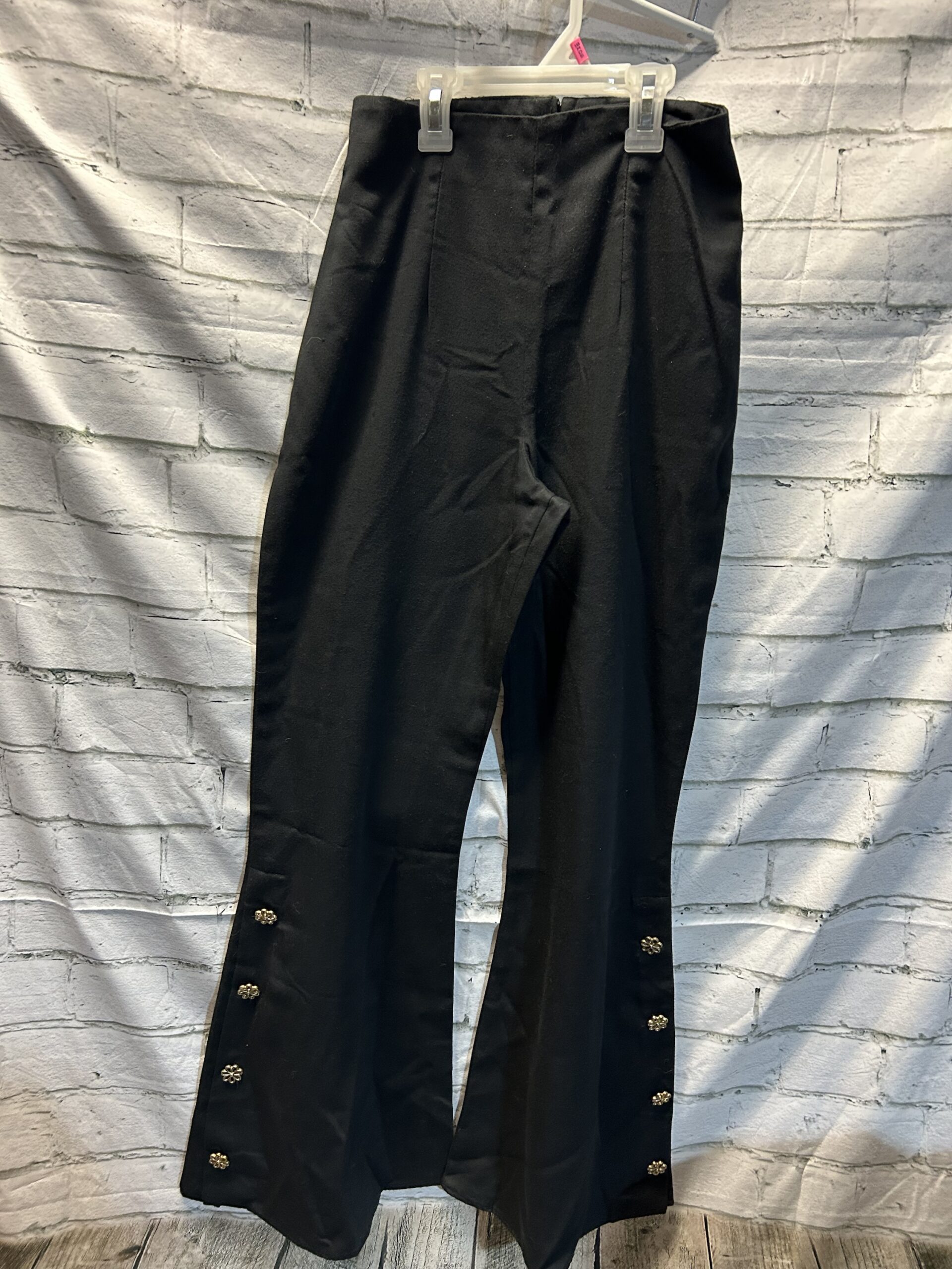 Black Bell Bottoms with Buttons - size 5 - Crafting with Brandy