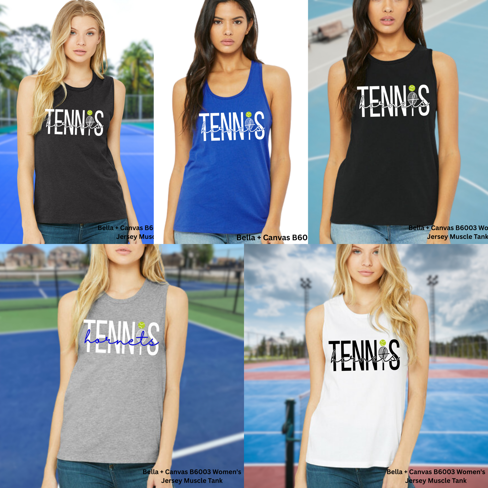 Hornets Tennis Cursive Tank Set - Crafting with Brandy