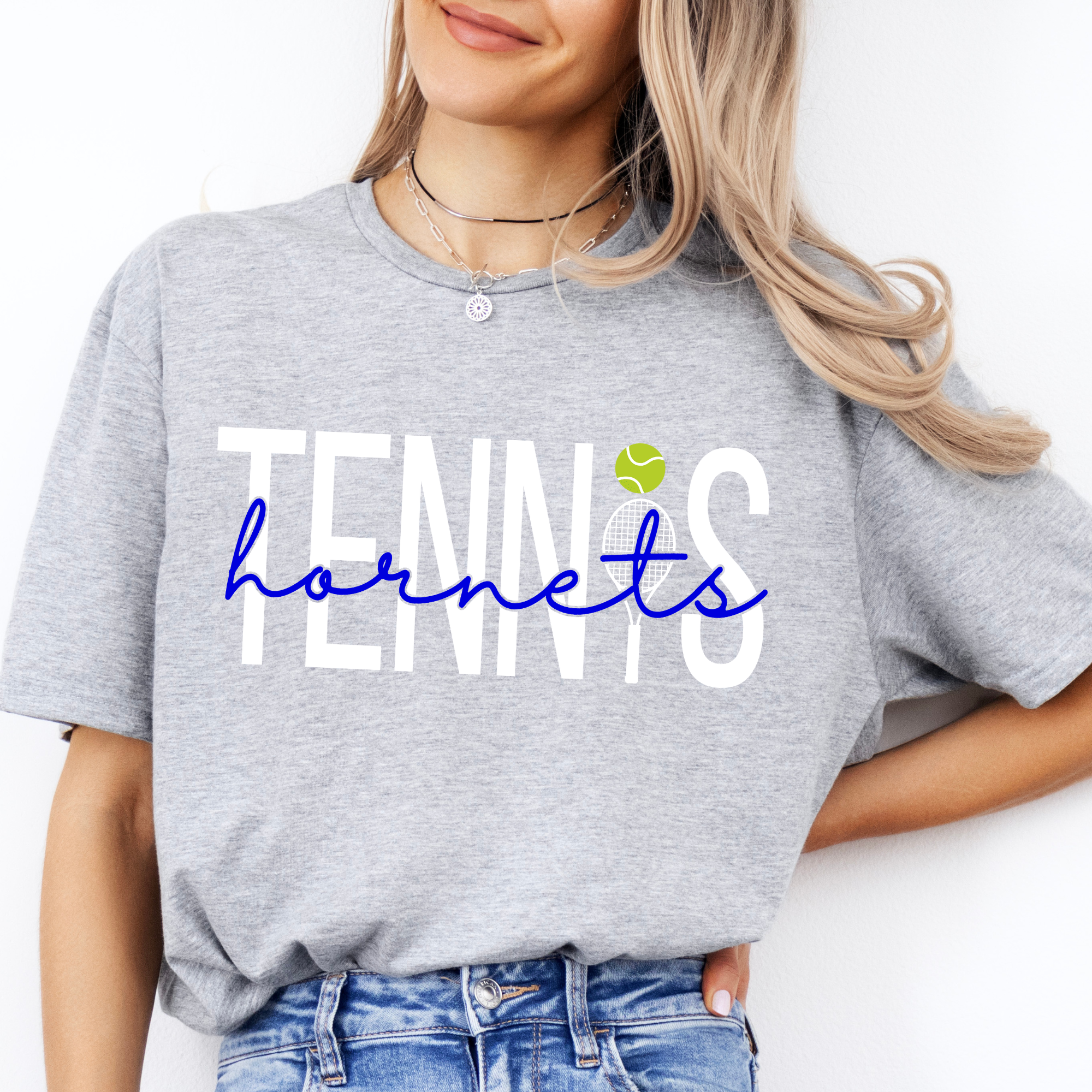 Hornets Tennis Cursive Tshirt Set - Crafting with Brandy