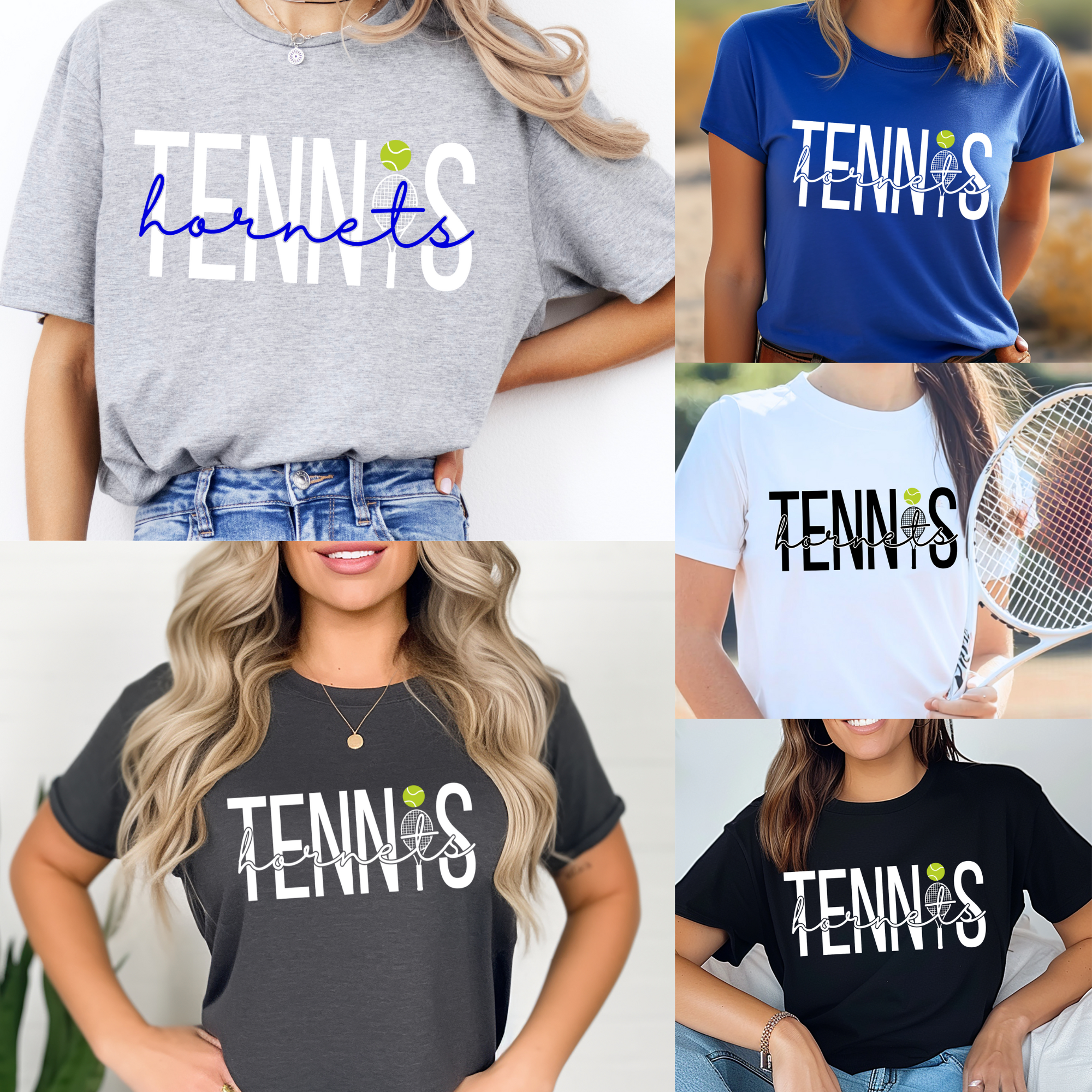 Hornets Tennis Cursive Tshirt Set - Crafting with Brandy